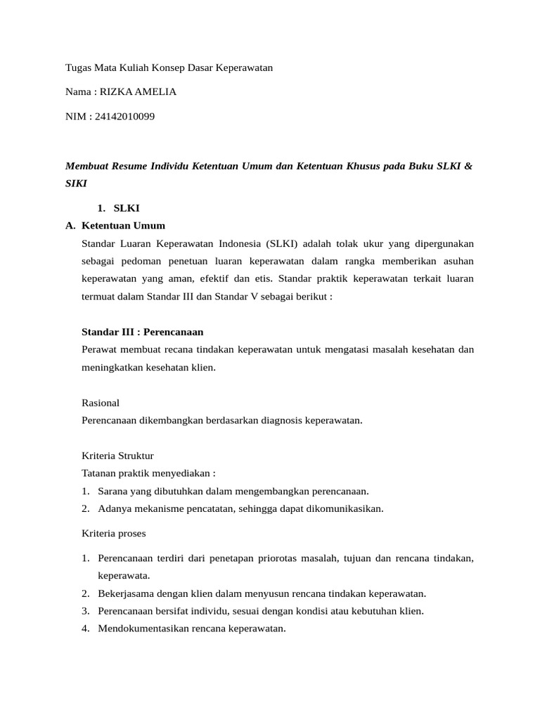 Tugas MK KDK Resume SLKI & SIKI | PDF