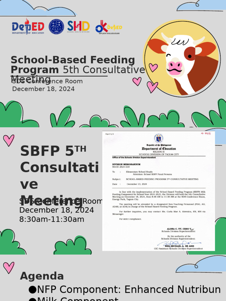 SBFP-5th-Consultative-Meeting-Dec-18-2024 | PDF | Refrigerator | Food ...