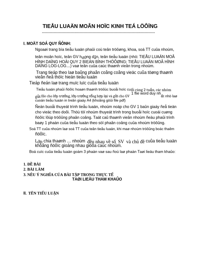 Tên Tiểu Luận KTL (Chung) | PDF