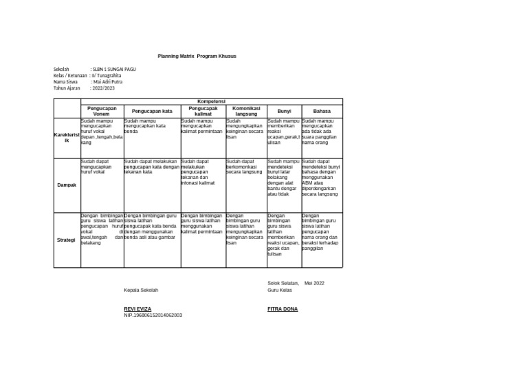 Planning Matrix Ppi | PDF