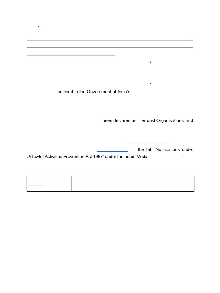 Implementation of Section 35 of Unlawful Activities (Prevention) Act ...
