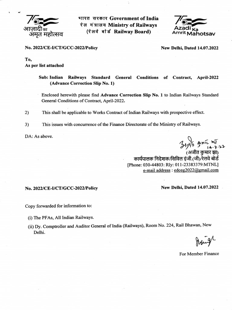 GCC 2022 Correction Slips Upto ACS-8 | PDF | Liquidated Damages | Damages