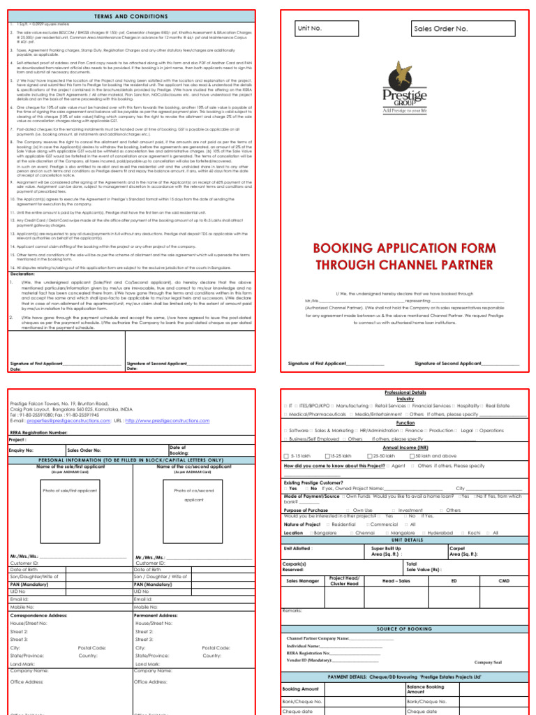 Booking Form CP | PDF | Value Added Tax | Payments