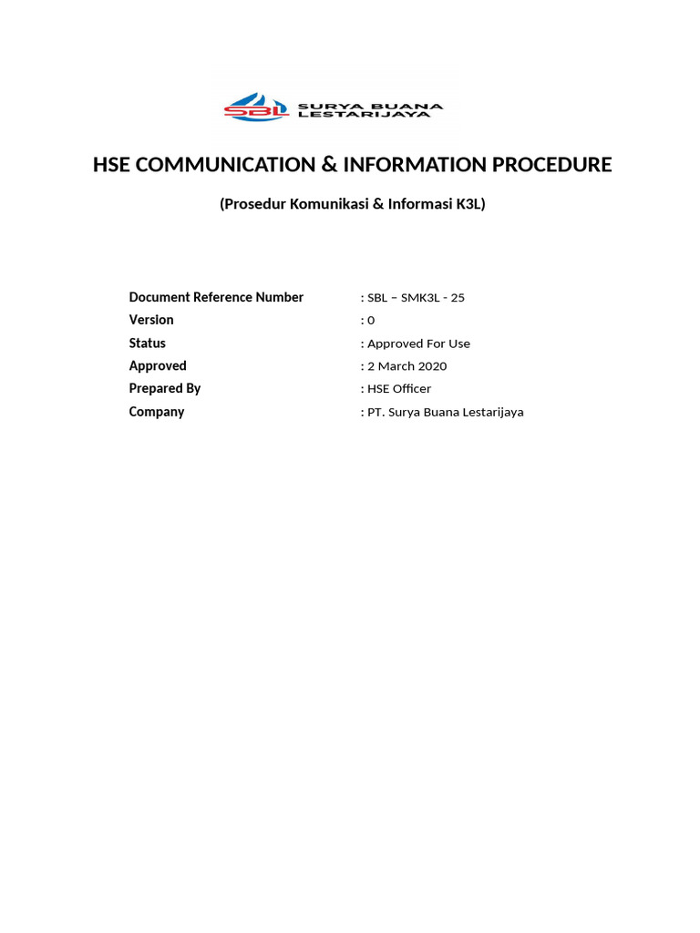 25. HSE Communication & Information | PDF