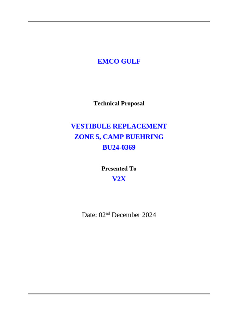Technical Proposal (BU24-0369) | PDF | Electrical Wiring | Door