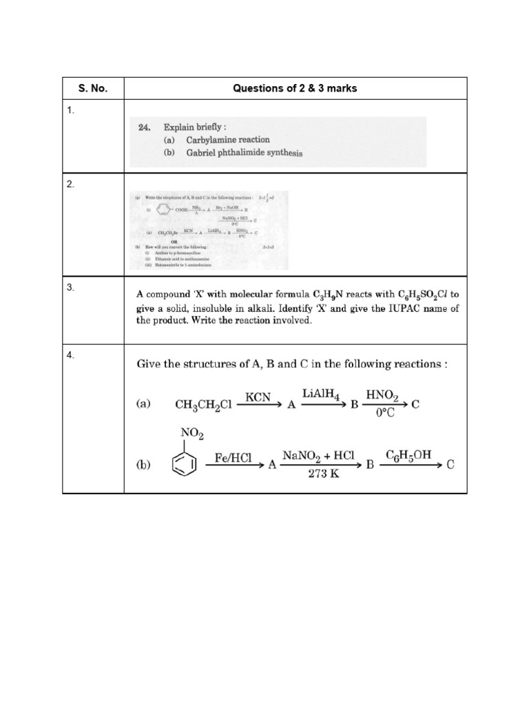 Amines 2 & 3 Marks | PDF