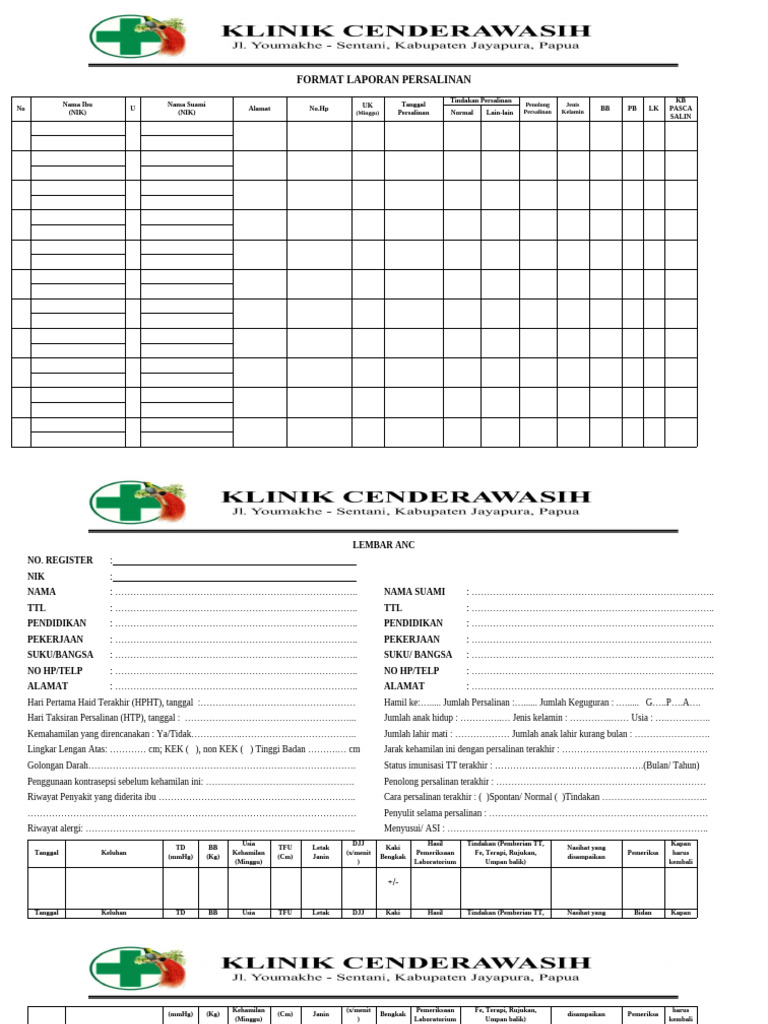 Format Laporan Persalinan | PDF