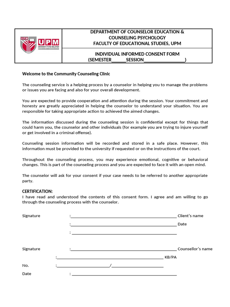 Individual Inform Consent Form | PDF