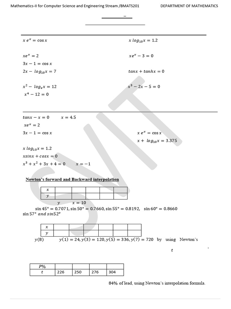 Module IV - Numerical Methods - I | PDF | Interpolation | Applied Mathematics