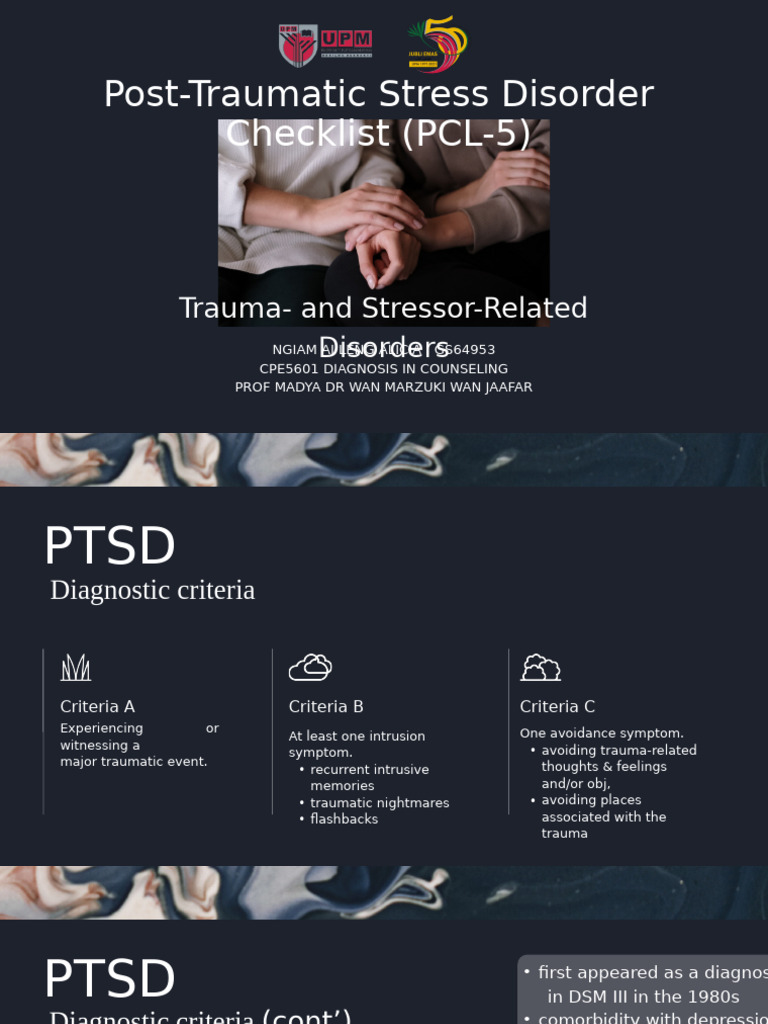 Post-Traumatic Stress Disorder Checklist For DSM-5 (PCL-5) | PDF | Diseases And Disorders ...