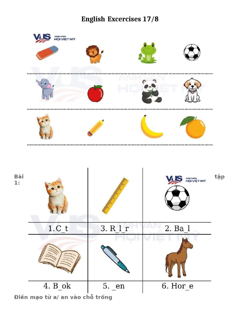 English Excercises Grade 2-1 | PDF