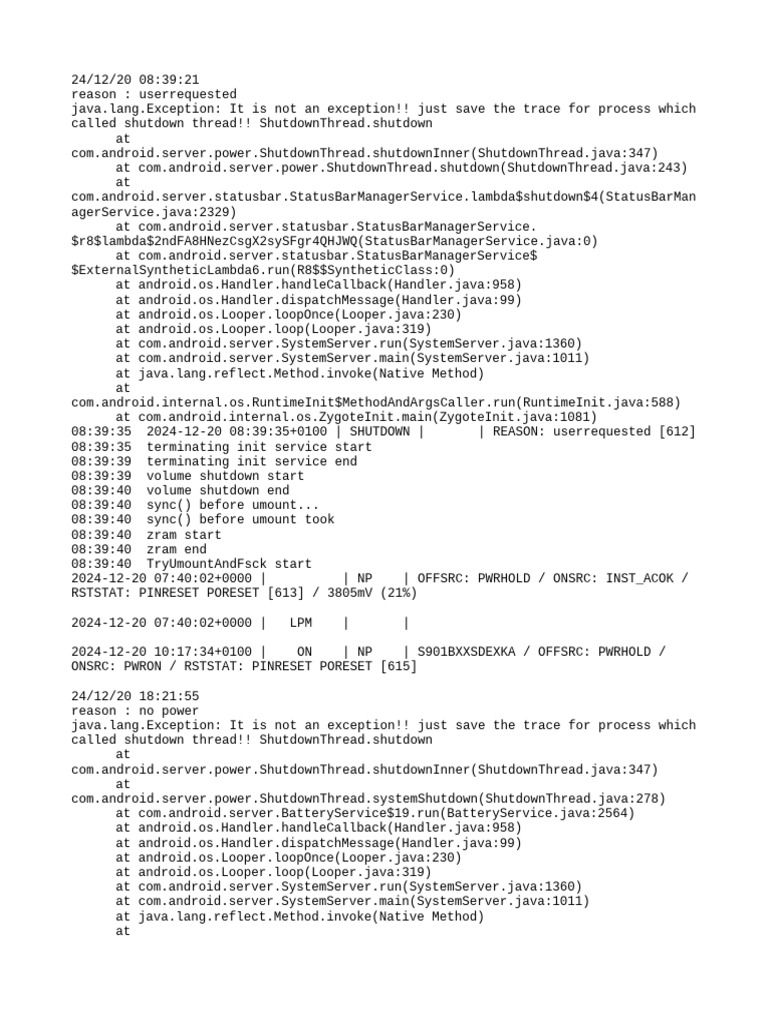 Power Off Reset Reason Backup | PDF | Java (Programming Language) | Software Industry