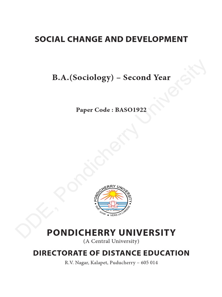 Ba So 1922 Social Change and Development | PDF | Society | Social ...
