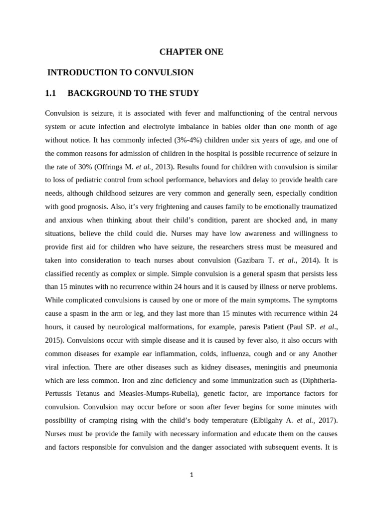 PROJECT WORK | PDF | Epilepsy | Intravenous Therapy