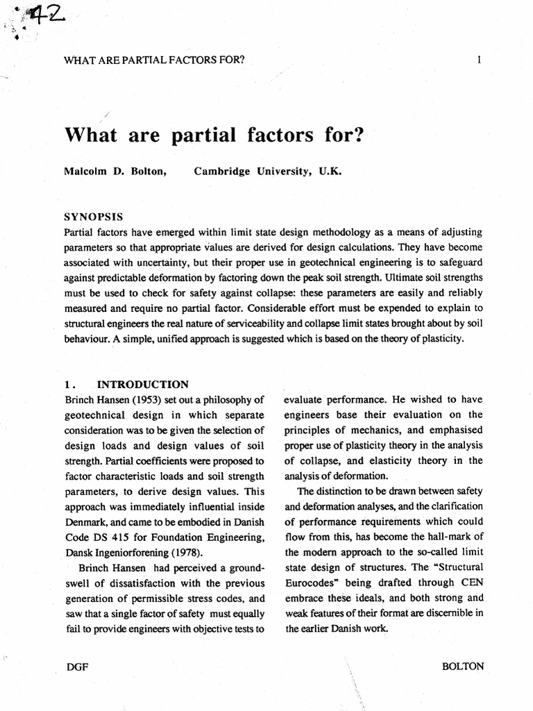 What Are Partial Factors 1 Out of 5 | PDF