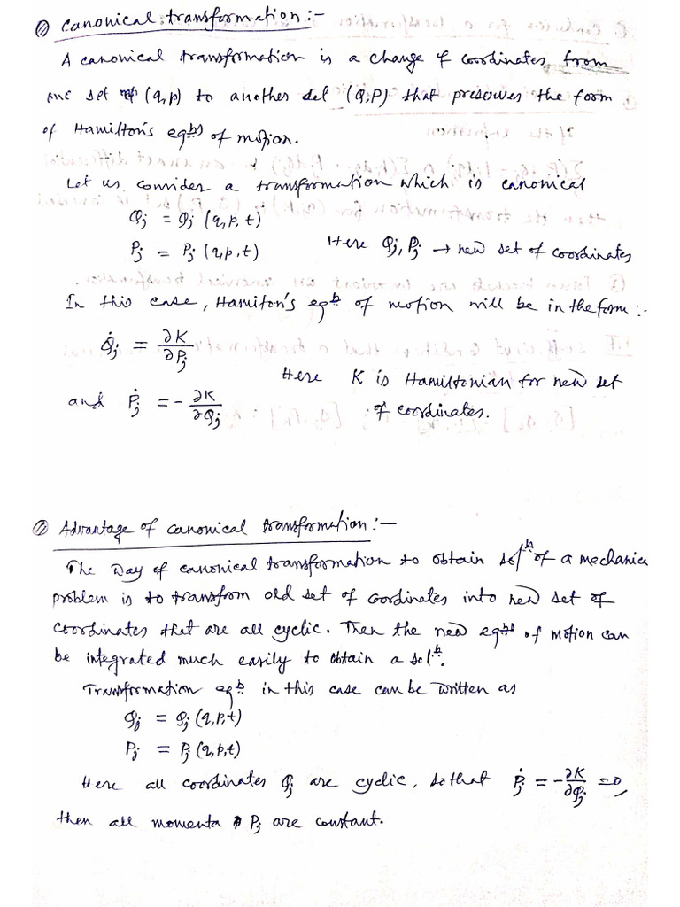 Canonical Transformation | PDF