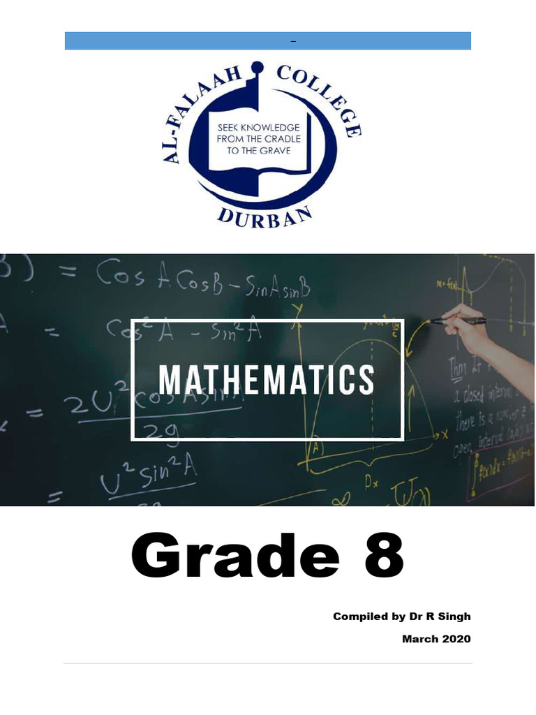 Grade 8 Mathematics Online Learning April 2020 | PDF | Triangle | Angle