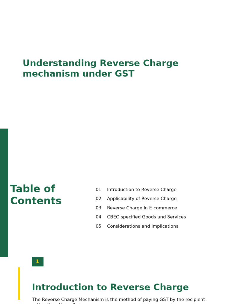 Understanding Reverse Charge Under GST 2 | PDF