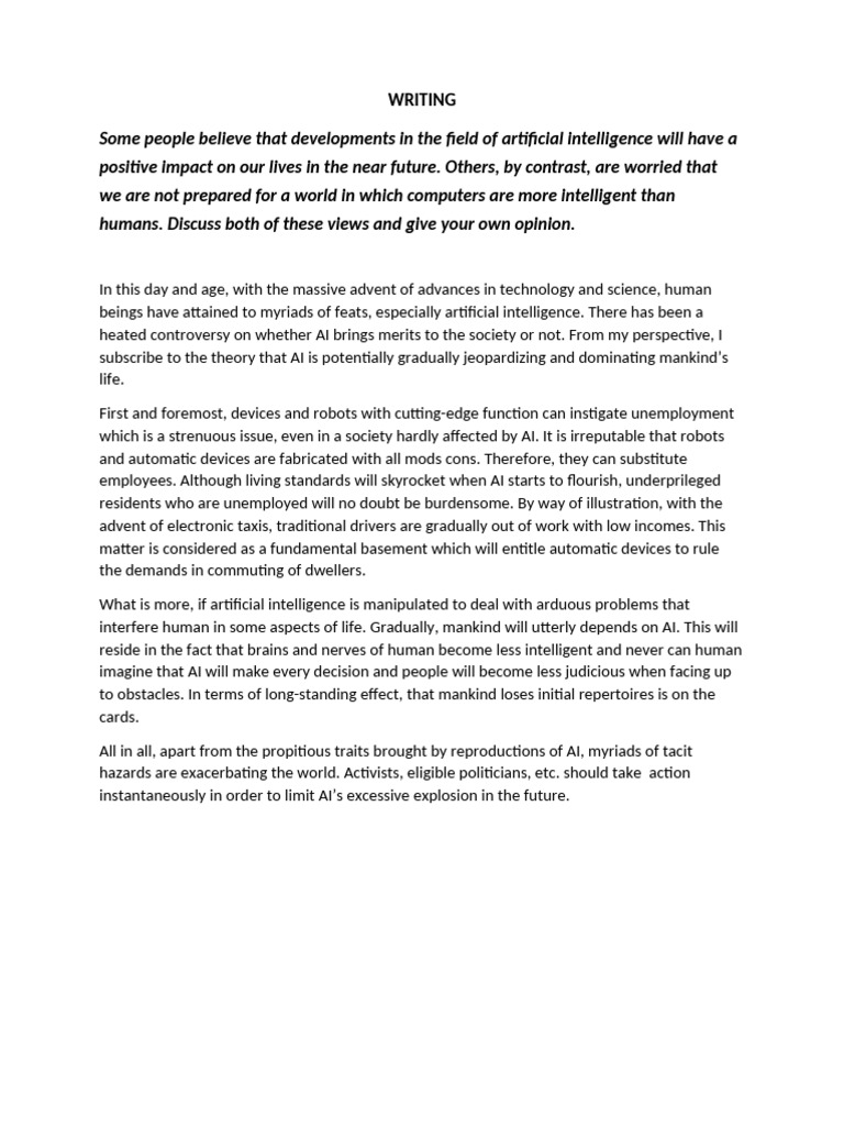 Writing About Ai 1 | PDF