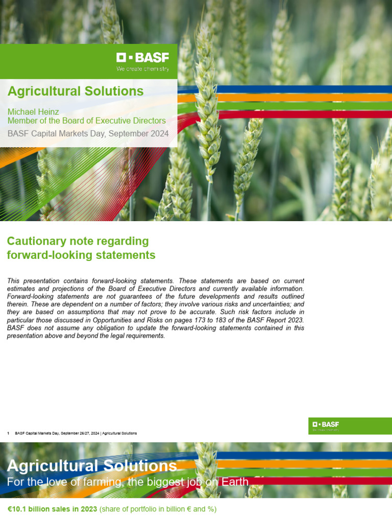 BASF Agri-Solutions for Investors | PDF | Agriculture | Crops
