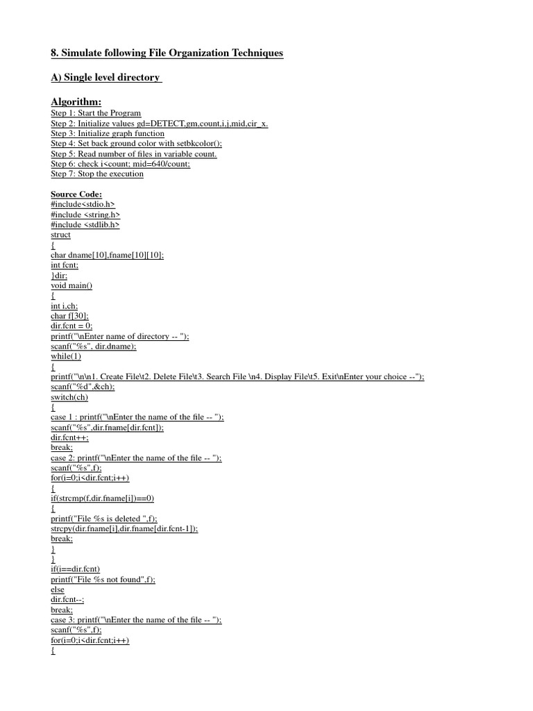 A) SINGLE LEVEL DIRECTORY | PDF