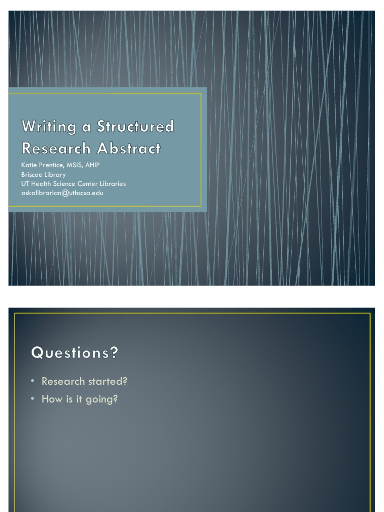 Writing A Research Abstract | PDF