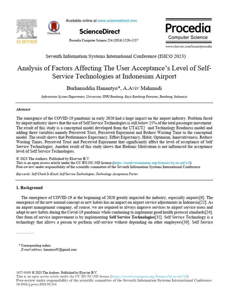 Analysis Of Factors Affecting The User Acceptances Level Of Self