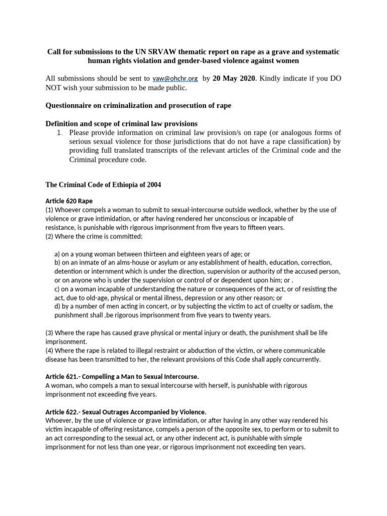 064 Ethiopia | PDF | Rape | Crimes