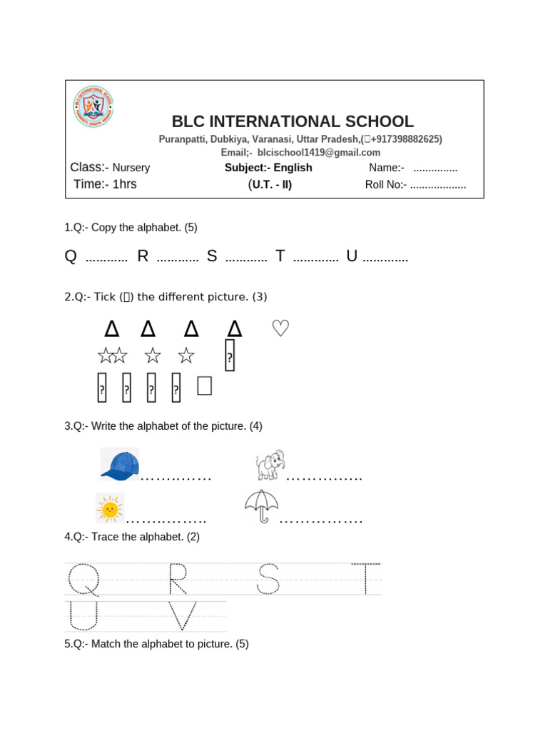 BLC International Public School (1) English | PDF