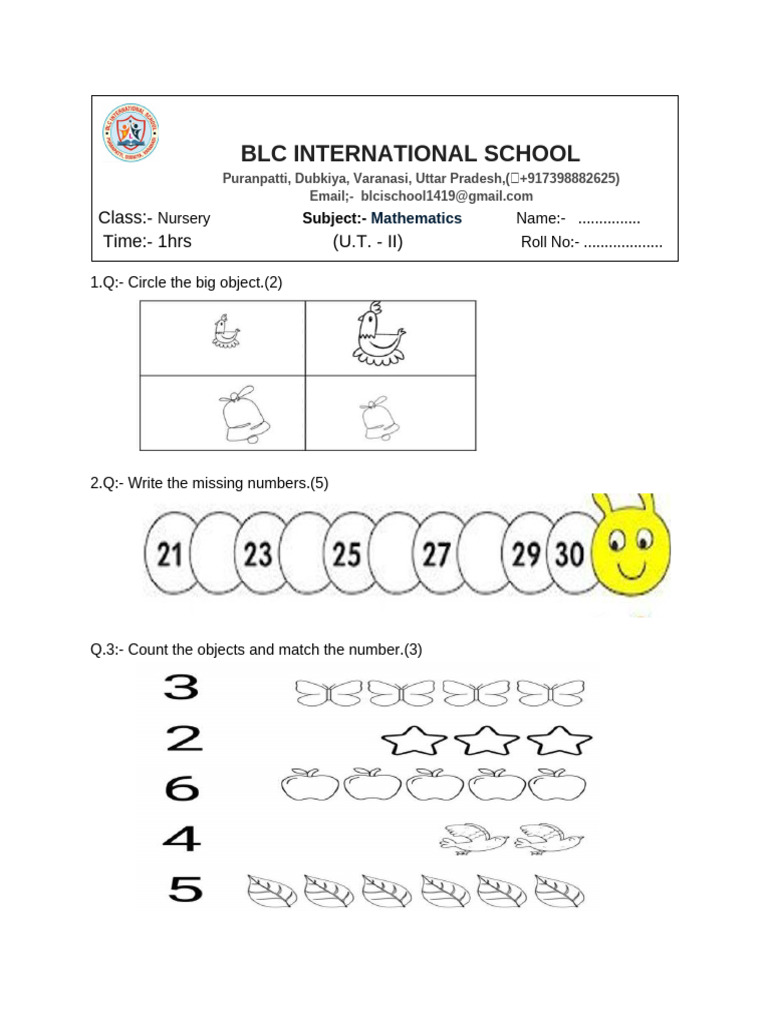BLC INTERNATIONAL SCHOOL Math | PDF