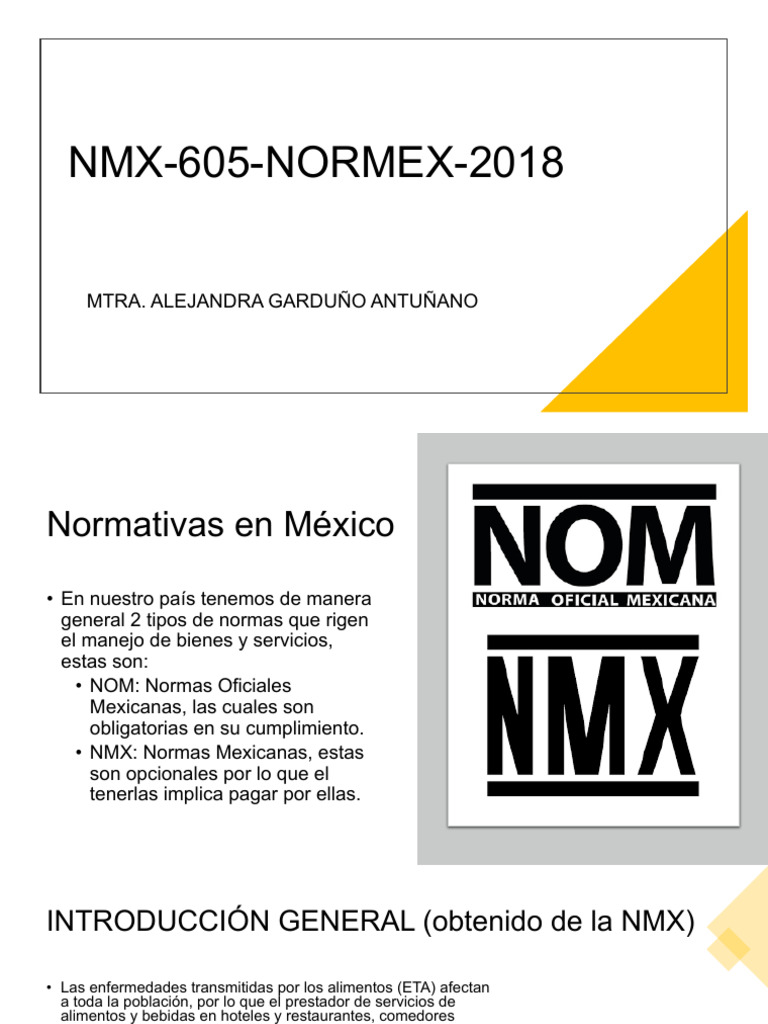 Normas Higiénicas NMX-F-605-2018 | PDF | Alimentos | Higiene