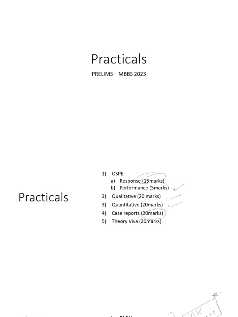 Practicals Instructions - PRELIMS | PDF