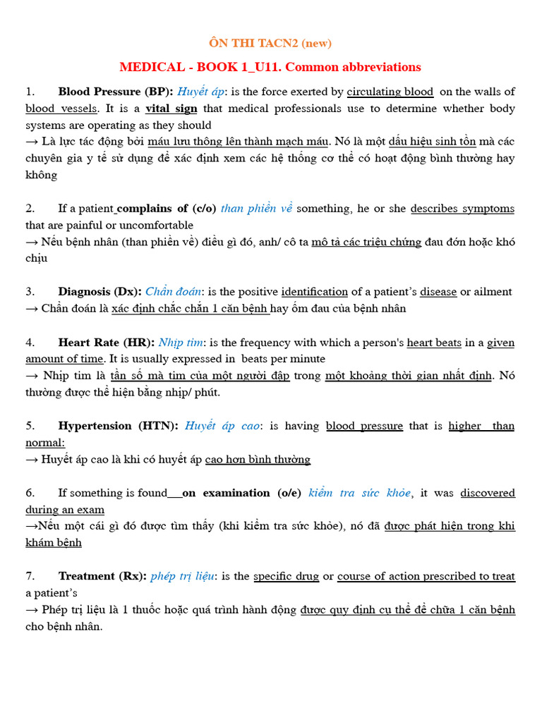 Ôn-thi-TACN2-Medical-Science - Docx 2 | PDF