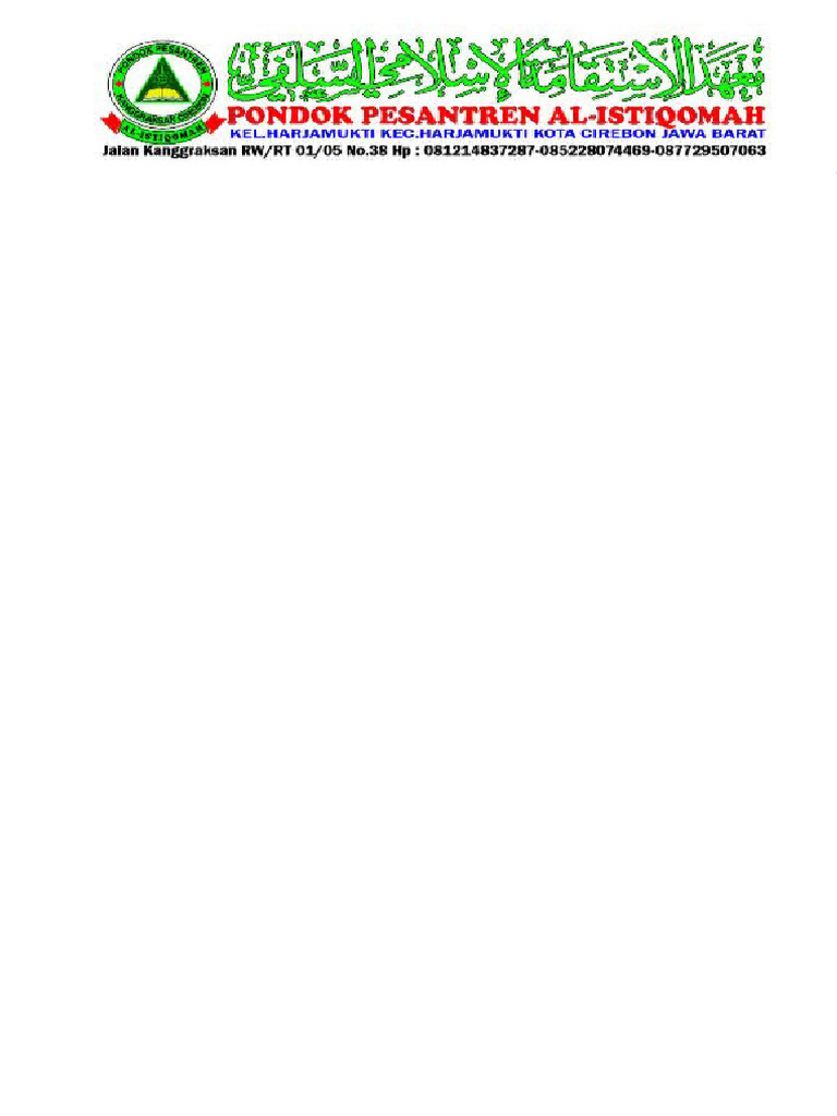 Surat Pengantar - Kop Pondok | PDF