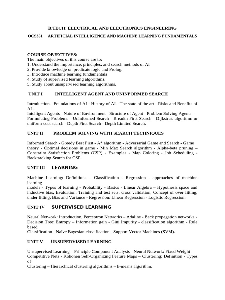 syllabus sowmi | PDF | Machine Learning | Artificial Intelligence