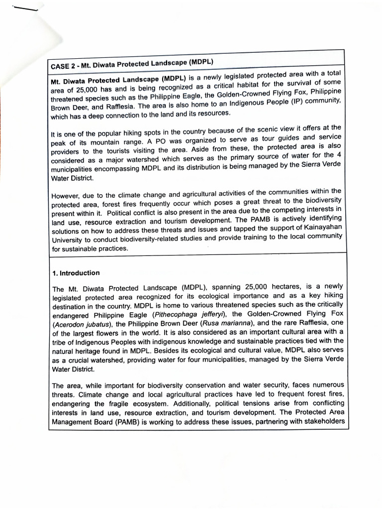 MT Diwata Protected Landscape | PDF