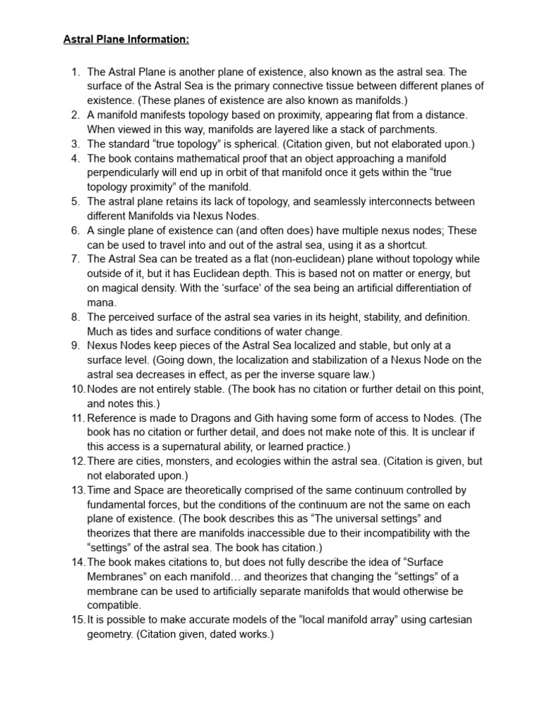 Astral Plane Information | PDF | Manifold | Topology