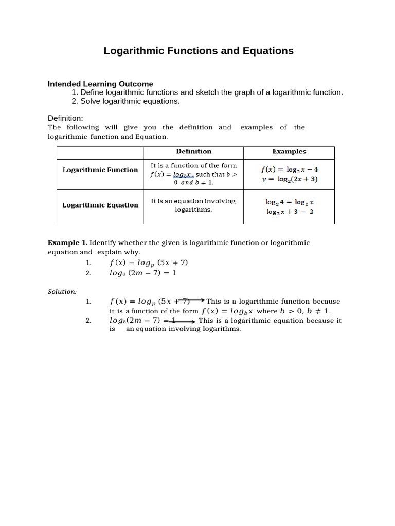Tentative Handout Reports | PDF | Function (Mathematics) | Logarithm