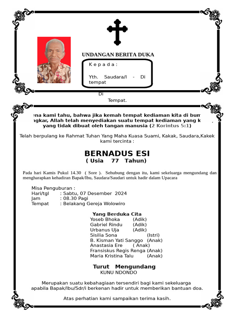 Undangan Kedukaan | PDF