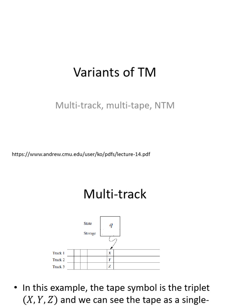 16 Turing Machines Variants NTM | PDF | Computer Science | Mathematics Of Computing