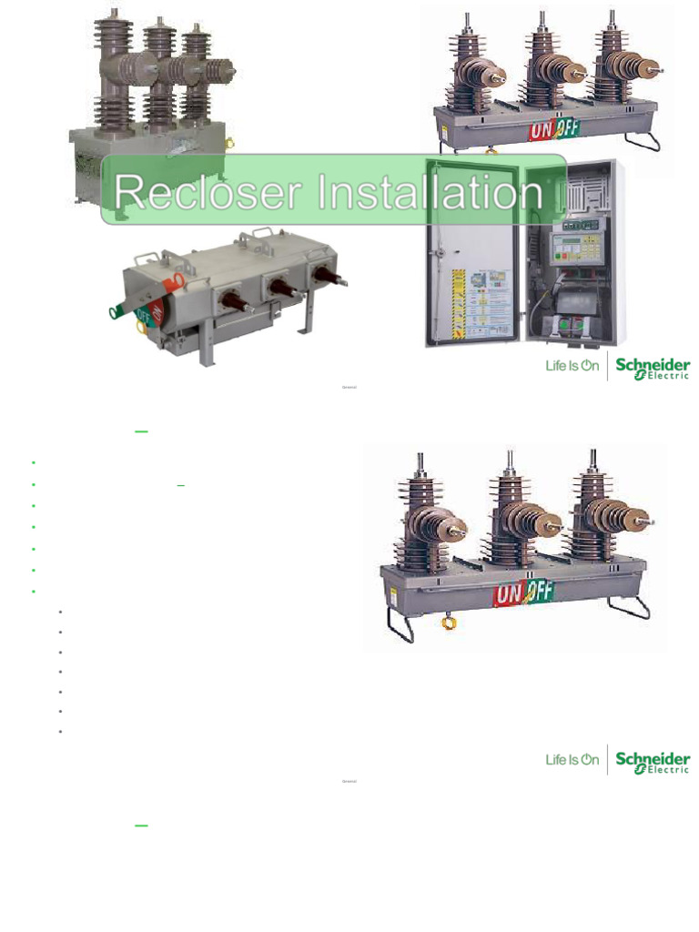 U-Series Recloser Installation Guide | PDF | Equipment | Power Engineering