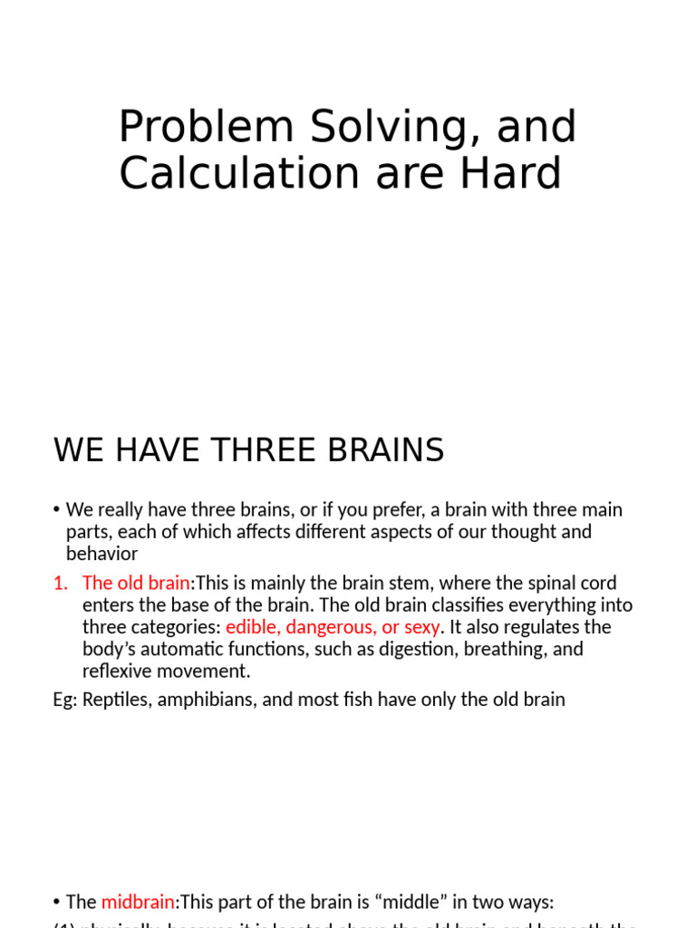 UNIT III Problem Solving, And Calculation Are Hard | PDF | Brain | Mind UNIT III Problem Solving, And Calculation Are Hard | PDF | Brain | Mind