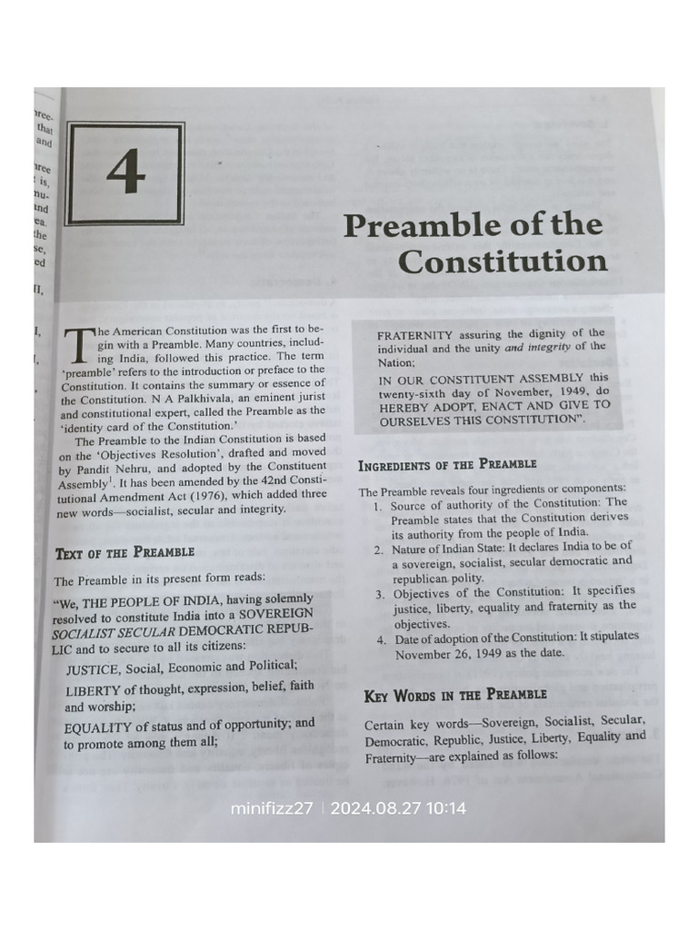 unit-2 preamble of constitution | PDF