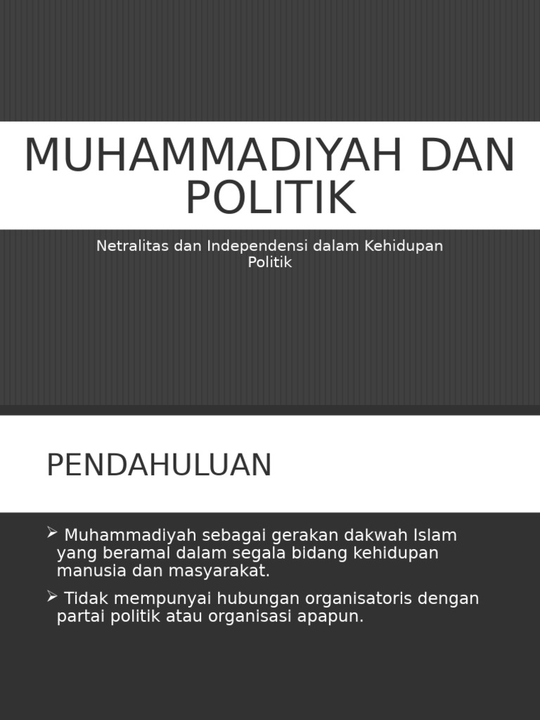 Netralitas Politik Muhammadiyah | PDF