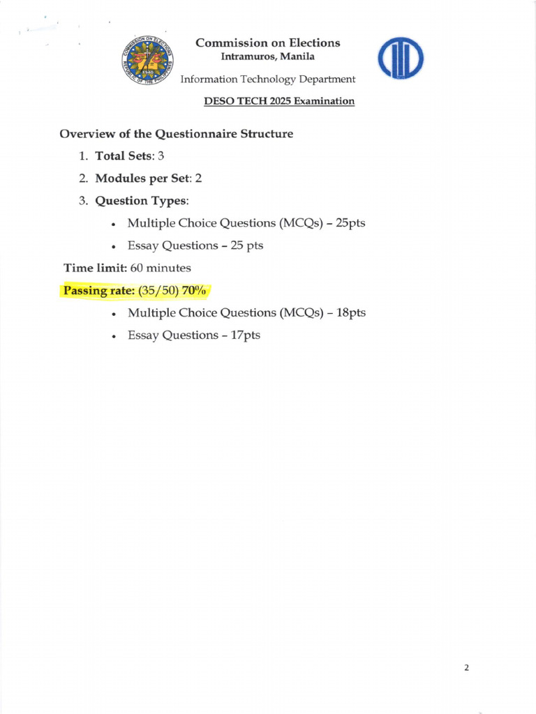 DESO-TSS-Exam-Overview-and-Guidelines | PDF