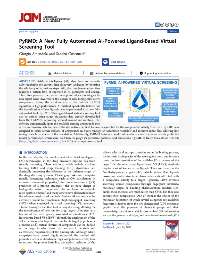 Amendola Cosconati 2021 Pyrmd A New Fully Automated Ai Powered Ligand ...
