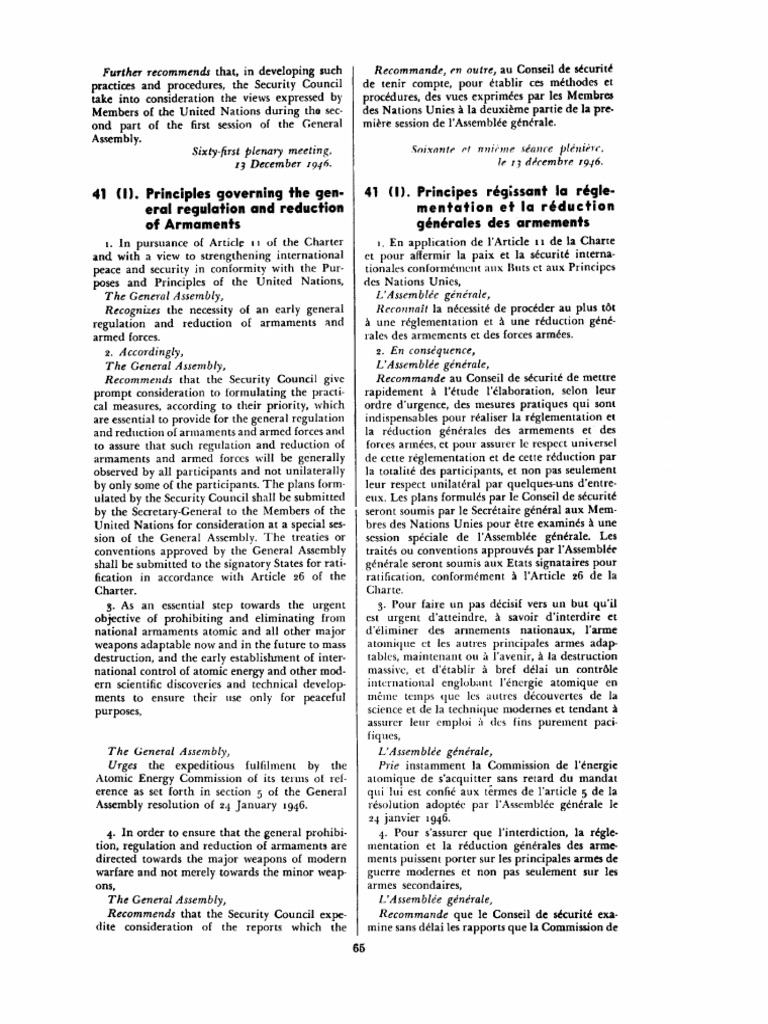 United Nations Resolution Dated 13 December 1946 On The Principles ...
