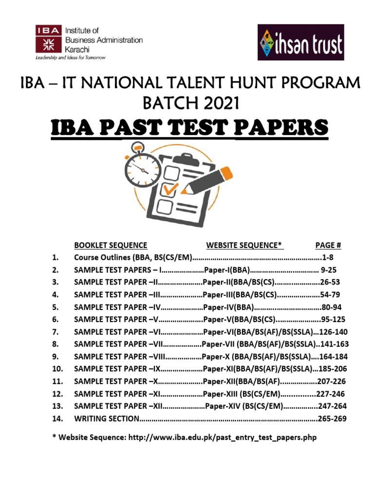 IBA IT Talent Hunt 2021 Test Papers | PDF | Numbers | Square Root