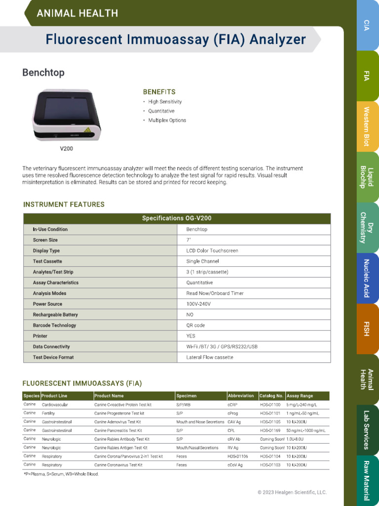 YFB1274 Healgen Product Catalog Animal Health | PDF