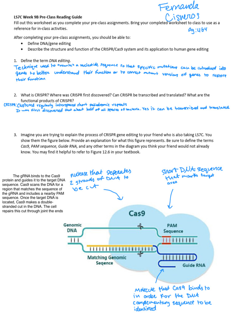 LS7C+Week+9B+Pre-Class+Reading+Guide | PDF | Crispr | Omics LS7C+Week+9B+Pre-Class+Reading+Guide | PDF | Crispr | Omics